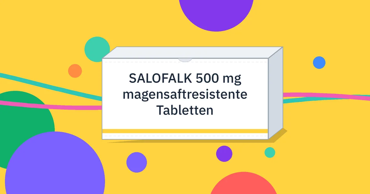 Symbolbild: Packung mit der Aufschrift SALOFALK 500 mg magensaftresistente Tabletten (PZN 17448271) – Verfügbarkeit und Bezug in Apotheken in Frankfurt am Main