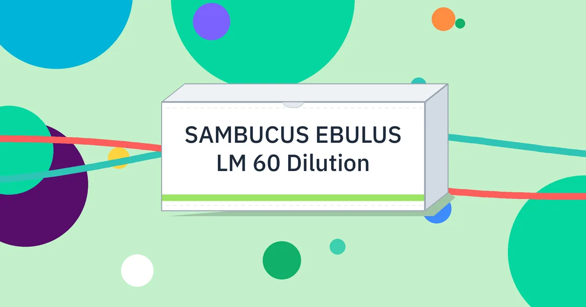 Symbolbild: Packung mit der Aufschrift SAMBUCUS EBULUS LM 60 Dilution (PZN 13180653) – Verfügbarkeit und Bezug in Apotheken in Frankfurt am Main