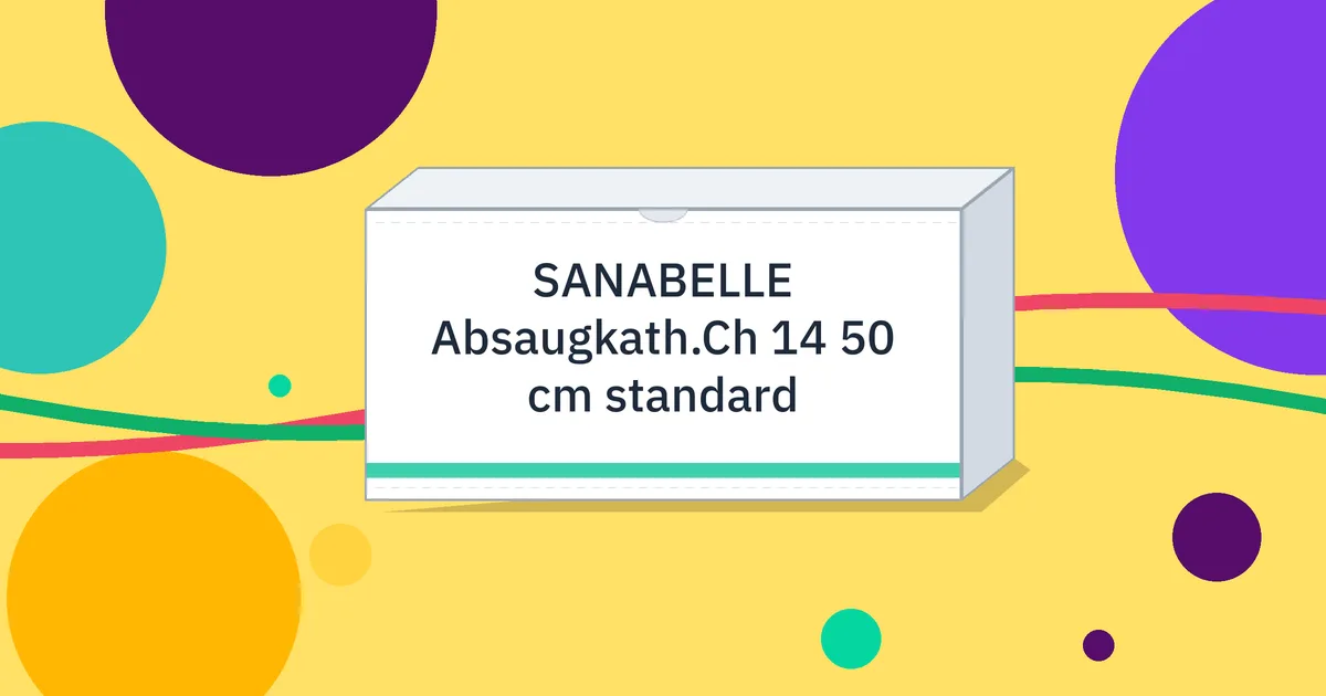 Symbolbild: Packung mit der Aufschrift SANABELLE Absaugkath.Ch 14 50 cm standard (PZN 00032402) – Verfügbarkeit und Bezug in Apotheken in Frankfurt am Main
