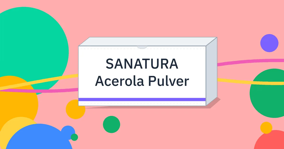 Symbolbild: Packung mit der Aufschrift SANATURA Acerola Pulver (PZN 16813202) – Verfügbarkeit und Bezug in Apotheken in Frankfurt am Main