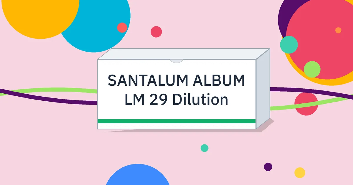 Symbolbild: Packung mit der Aufschrift SANTALUM ALBUM LM 29 Dilution (PZN 13684833) – Verfügbarkeit und Bezug in Apotheken in Frankfurt am Main