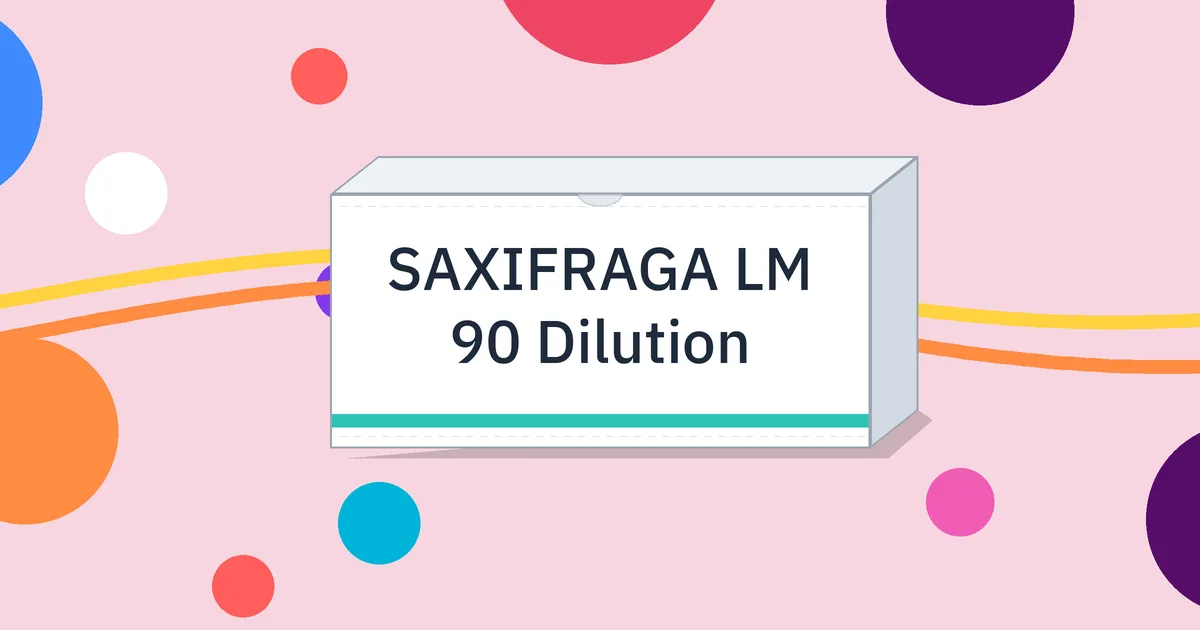 Symbolbild: Packung mit der Aufschrift SAXIFRAGA LM 90 Dilution (PZN 13688831) – Verfügbarkeit und Bezug in Apotheken in Frankfurt am Main