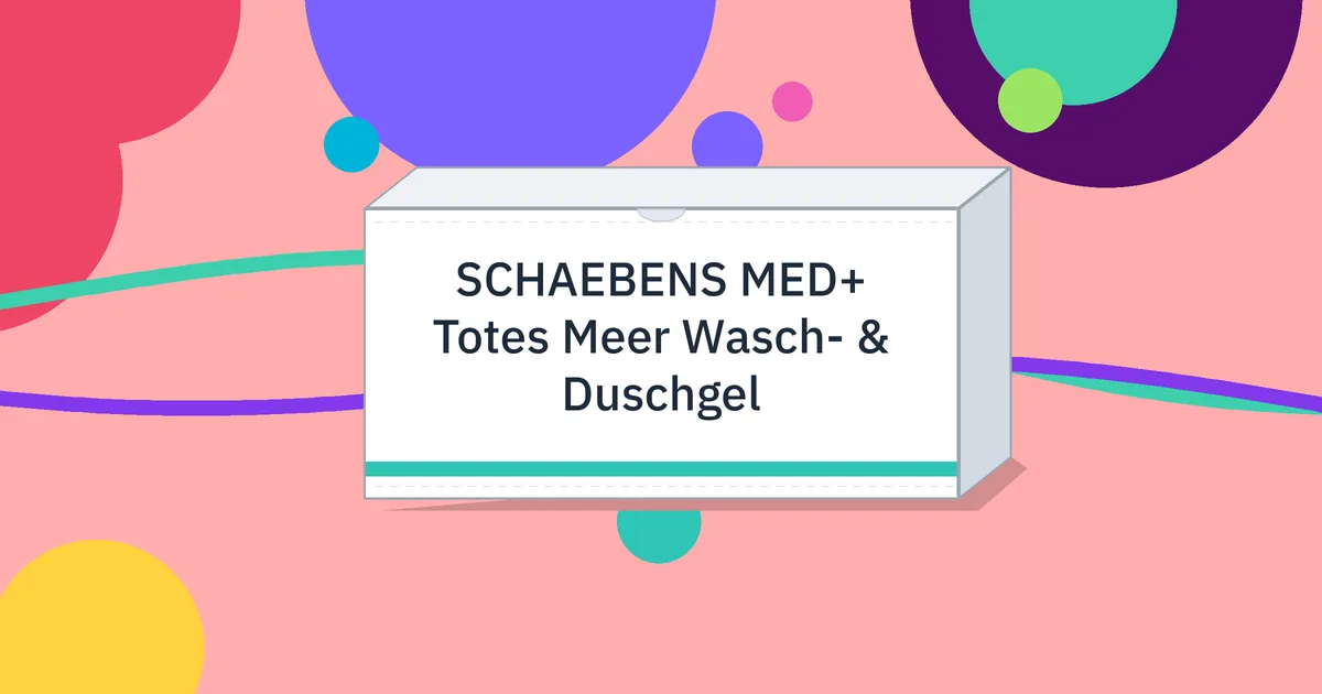 Symbolbild: Packung mit der Aufschrift SCHAEBENS MED+ Totes Meer Wasch- & Duschgel (PZN 16701101) – Verfügbarkeit und Bezug in Apotheken in Frankfurt am Main