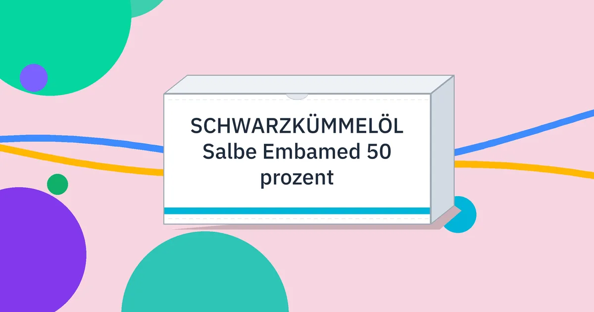 Symbolbild: Packung mit der Aufschrift SCHWARZKÜMMELÖL Salbe Embamed 50 prozent (PZN 18701200) – Verfügbarkeit und Bezug in Apotheken in Frankfurt am Main