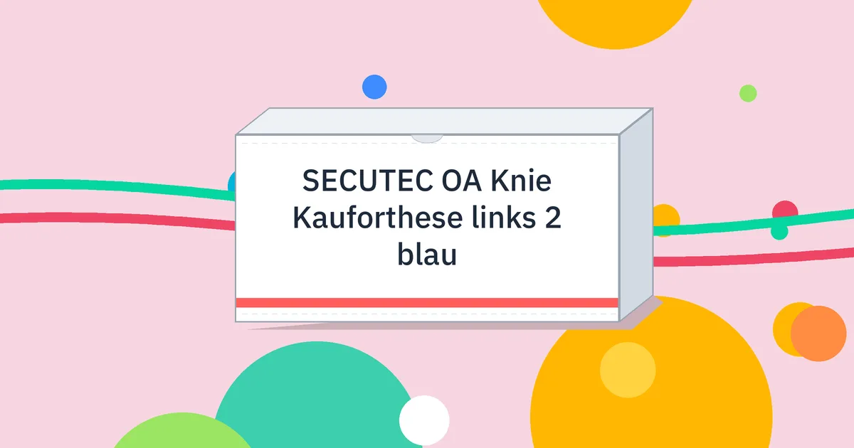 Symbolbild: Packung mit der Aufschrift SECUTEC OA Knie Kauforthese links 2 blau (PZN 14254046) – Verfügbarkeit und Bezug in Apotheken in Frankfurt am Main
