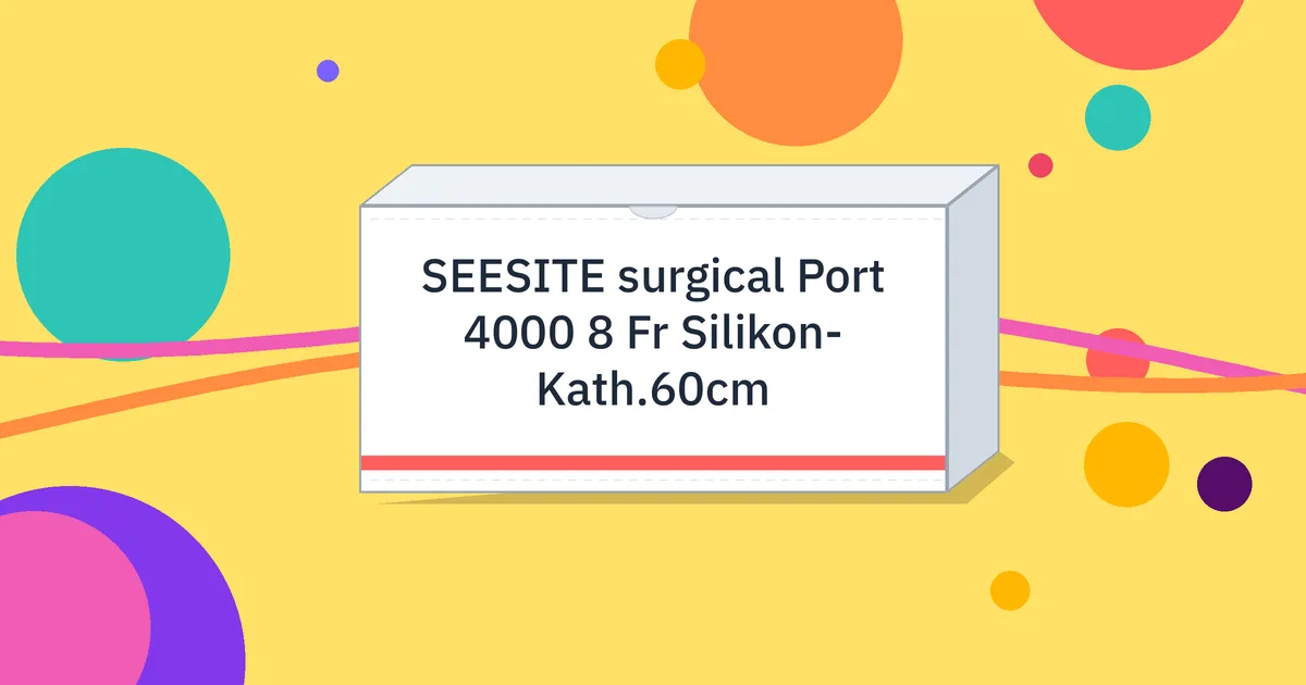 Symbolbild: Packung mit der Aufschrift SEESITE surgical Port 4000 8 Fr Silikon-Kath.60cm (PZN 18494066) – Verfügbarkeit und Bezug in Apotheken in Frankfurt am Main
