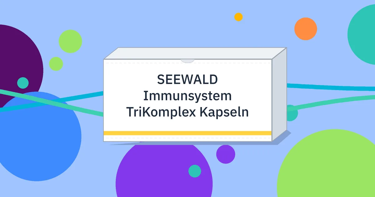 Symbolbild: Packung mit der Aufschrift SEEWALD Immunsystem TriKomplex Kapseln (PZN 19545825) – Verfügbarkeit und Bezug in Apotheken in Frankfurt am Main