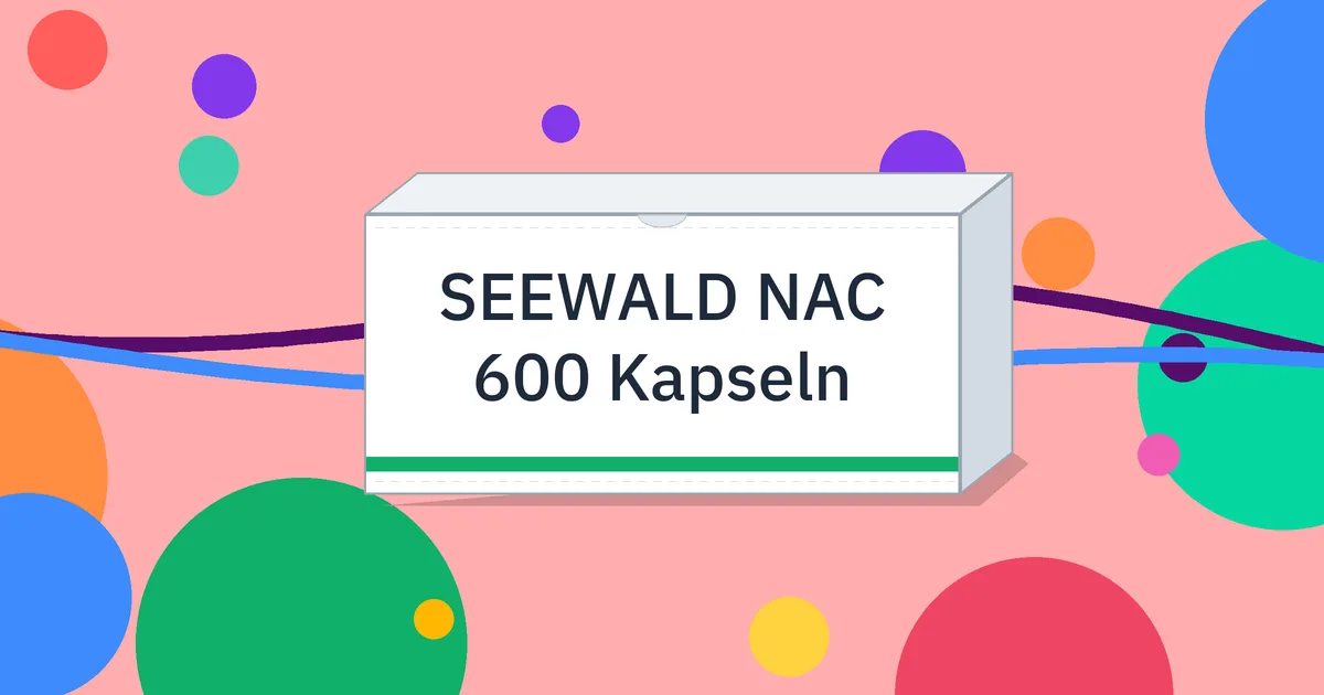 Symbolbild: Packung mit der Aufschrift SEEWALD NAC 600 Kapseln (PZN 19546262) – Verfügbarkeit und Bezug in Apotheken in Frankfurt am Main