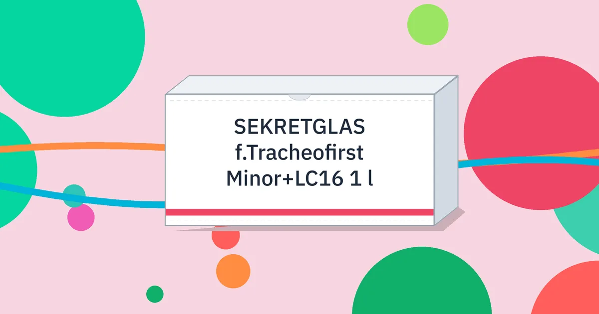 Symbolbild: Packung mit der Aufschrift SEKRETGLAS f.Tracheofirst Minor+LC16 1 l (PZN 00698029) – Verfügbarkeit und Bezug in Apotheken in Frankfurt am Main