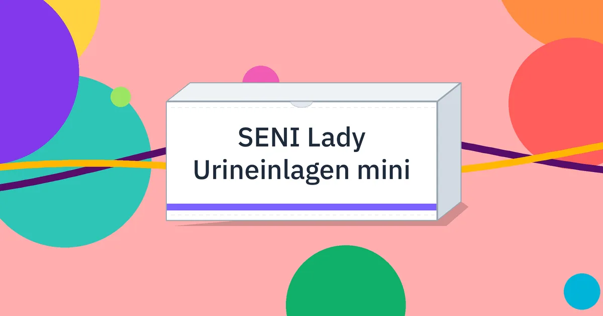 Symbolbild: Packung mit der Aufschrift SENI Lady Urineinlagen mini (PZN 12663987) – Verfügbarkeit und Bezug in Apotheken in Frankfurt am Main