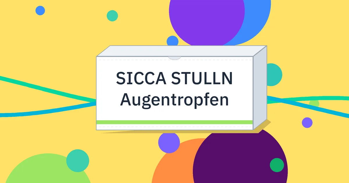 Symbolbild: Packung mit der Aufschrift SICCA STULLN Augentropfen (PZN 04765432) – Verfügbarkeit und Bezug in Apotheken in Frankfurt am Main