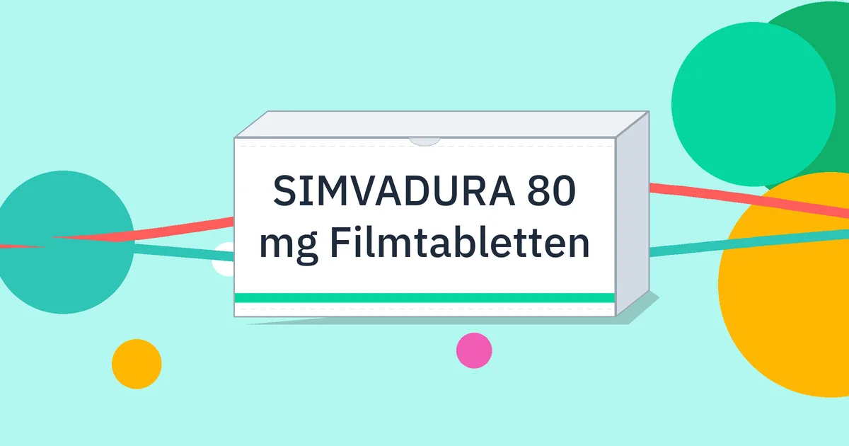 Symbolbild: Packung mit der Aufschrift SIMVADURA 80 mg Filmtabletten (PZN 04438779) – Verfügbarkeit und Bezug in Apotheken in Frankfurt am Main