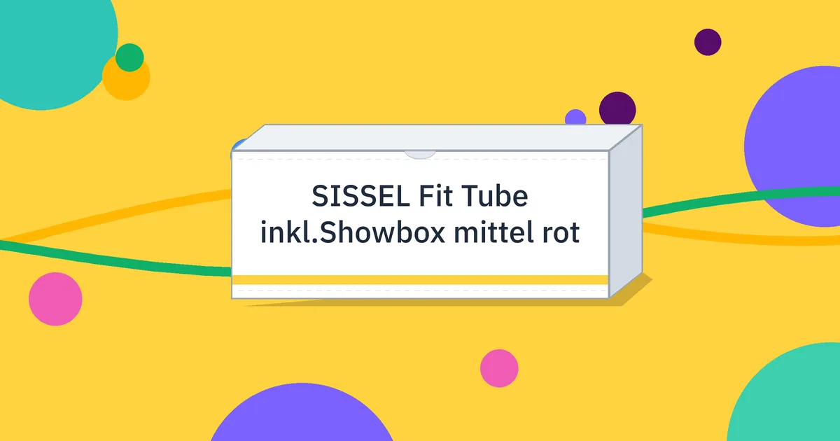 Symbolbild: Packung mit der Aufschrift SISSEL Fit Tube inkl.Showbox mittel rot (PZN 09156293) – Verfügbarkeit und Bezug in Apotheken in Frankfurt am Main