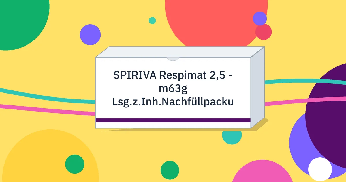 Symbolbild: Packung mit der Aufschrift SPIRIVA Respimat 2,5 -m63g Lsg.z.Inh.Nachfüllpacku (PZN 16943057) – Verfügbarkeit und Bezug in Apotheken in Frankfurt am Main
