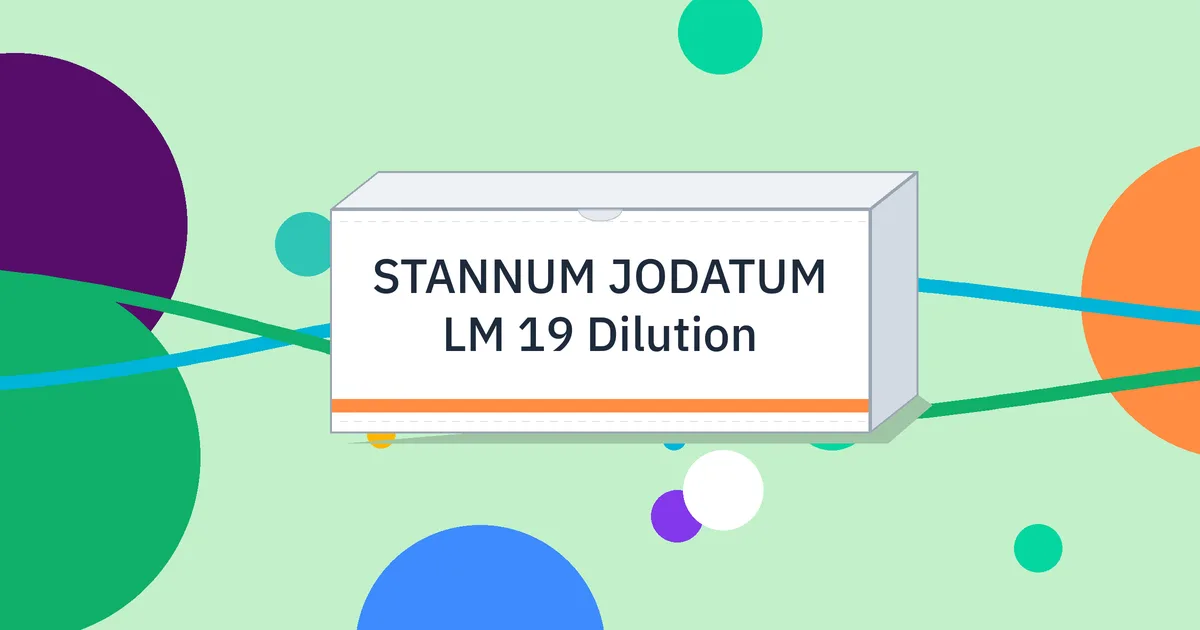 Symbolbild: Packung mit der Aufschrift STANNUM JODATUM LM 19 Dilution (PZN 13198819) – Verfügbarkeit und Bezug in Apotheken in Frankfurt am Main