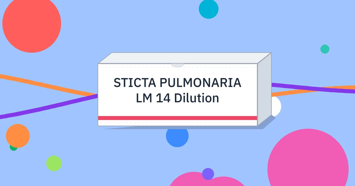 Symbolbild: Packung mit der Aufschrift STICTA PULMONARIA LM 14 Dilution (PZN 13200491) – Verfügbarkeit und Bezug in Apotheken in Frankfurt am Main