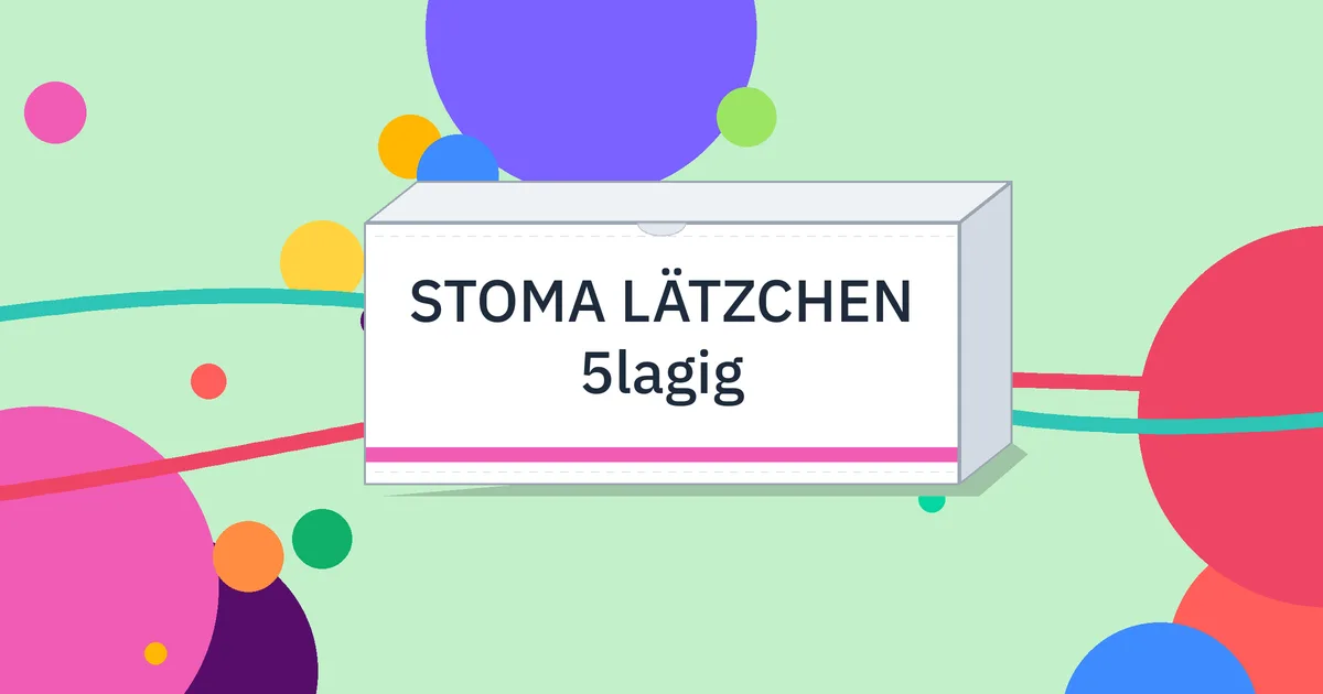 Symbolbild: Packung mit der Aufschrift STOMA LÄTZCHEN 5lagig (PZN 09489534) – Verfügbarkeit und Bezug in Apotheken in Frankfurt am Main