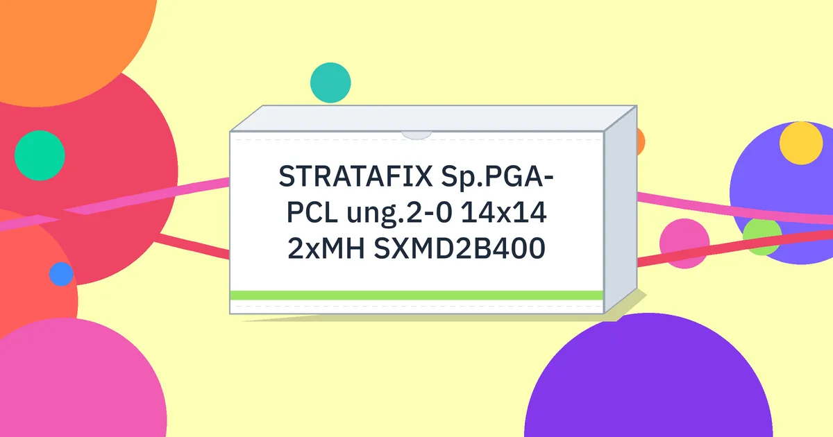 Symbolbild: Packung mit der Aufschrift STRATAFIX Sp.PGA-PCL ung.2-0 14x14 2xMH SXMD2B400 (PZN 20924054) – Verfügbarkeit und Bezug in Apotheken in Frankfurt am Main