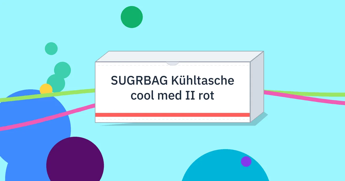 Symbolbild: Packung mit der Aufschrift SUGRBAG Kühltasche cool med II rot (PZN 13346993) – Verfügbarkeit und Bezug in Apotheken in Frankfurt am Main