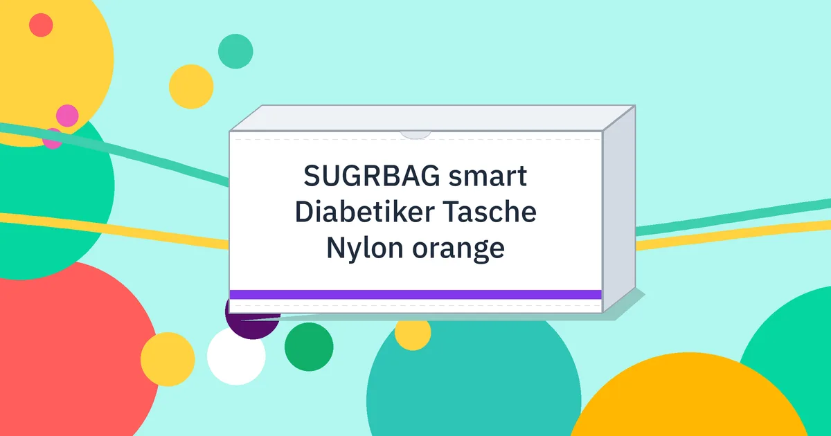 Symbolbild: Packung mit der Aufschrift SUGRBAG smart Diabetiker Tasche Nylon orange (PZN 11861248) – Verfügbarkeit und Bezug in Apotheken in Frankfurt am Main