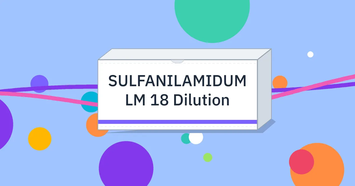 Symbolbild: Packung mit der Aufschrift SULFANILAMIDUM LM 18 Dilution (PZN 13209121) – Verfügbarkeit und Bezug in Apotheken in Frankfurt am Main