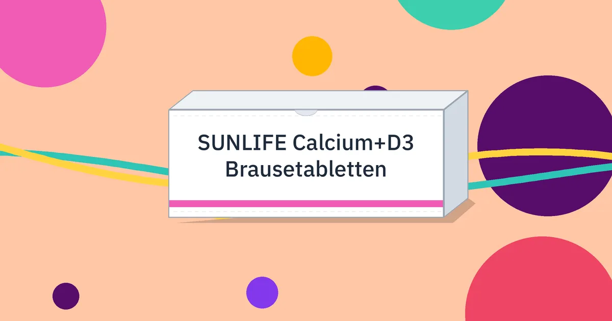 Symbolbild: Packung mit der Aufschrift SUNLIFE Calcium+D3 Brausetabletten (PZN 11229042) – Verfügbarkeit und Bezug in Apotheken in Frankfurt am Main
