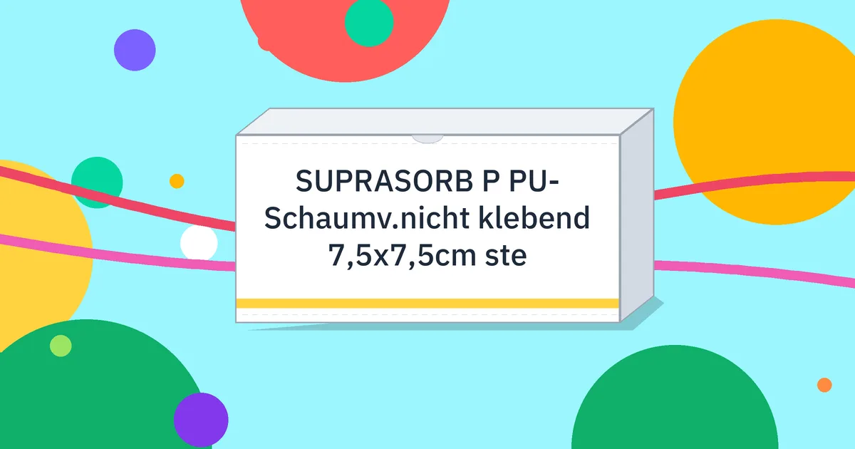 Symbolbild: Packung mit der Aufschrift SUPRASORB P PU-Schaumv.nicht klebend 7,5x7,5cm ste (PZN 15403347) – Verfügbarkeit und Bezug in Apotheken in Frankfurt am Main