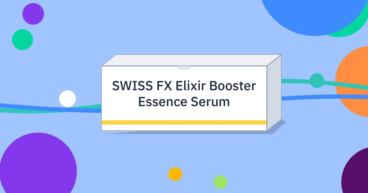 Symbolbild: Packung mit der Aufschrift SWISS FX Elixir Booster Essence Serum (PZN 17390672) – Verfügbarkeit und Bezug in Apotheken in Frankfurt am Main