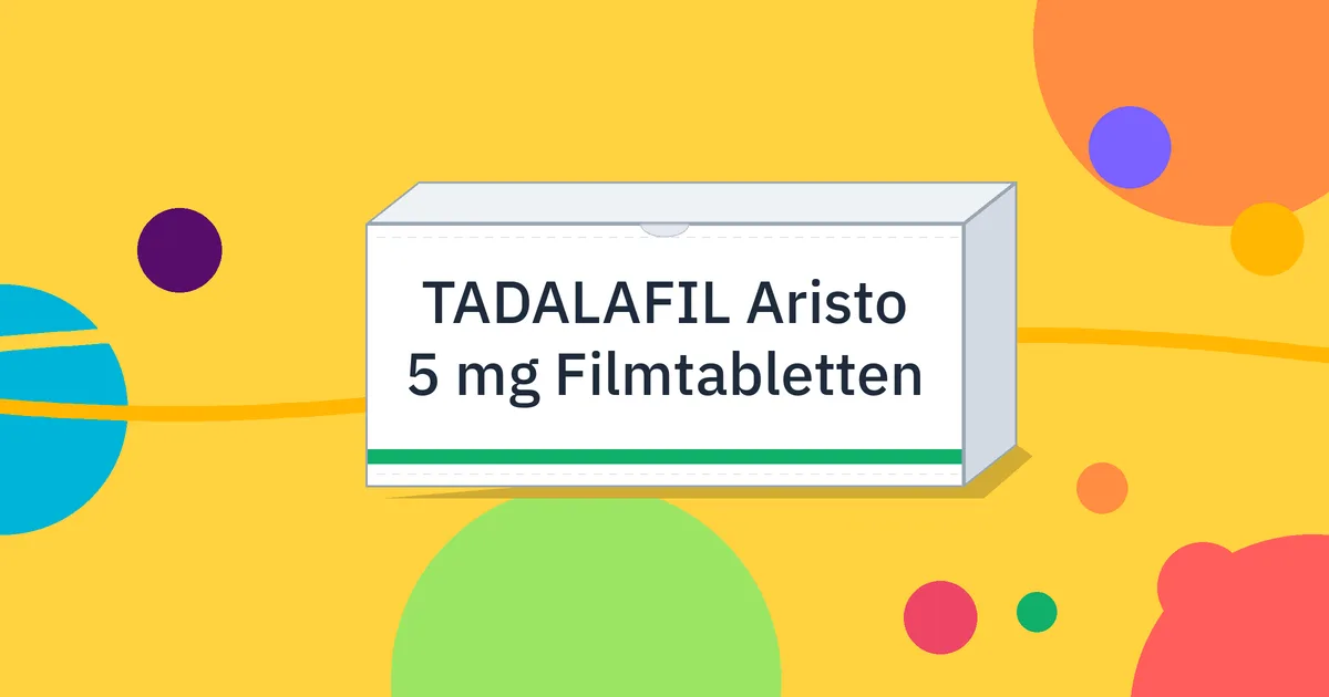 Symbolbild: Packung mit der Aufschrift TADALAFIL Aristo 5 mg Filmtabletten (PZN 14022732) – Verfügbarkeit und Bezug in Apotheken in Frankfurt am Main
