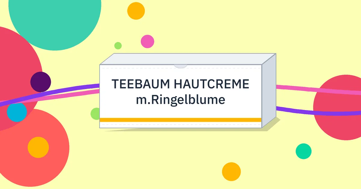 Symbolbild: Packung mit der Aufschrift TEEBAUM HAUTCREME m.Ringelblume (PZN 08763625) – Verfügbarkeit und Bezug in Apotheken in Frankfurt am Main