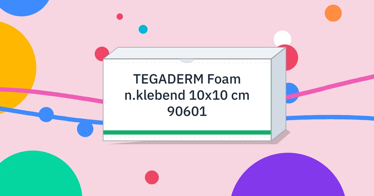 Symbolbild: Packung mit der Aufschrift TEGADERM Foam n.klebend 10x10 cm 90601 (PZN 11689909) – Verfügbarkeit und Bezug in Apotheken in Frankfurt am Main