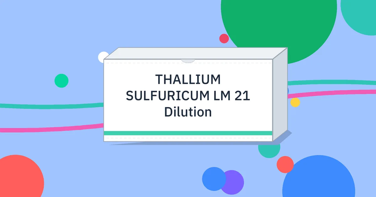 Symbolbild: Packung mit der Aufschrift THALLIUM SULFURICUM LM 21 Dilution (PZN 13218947) – Verfügbarkeit und Bezug in Apotheken in Frankfurt am Main