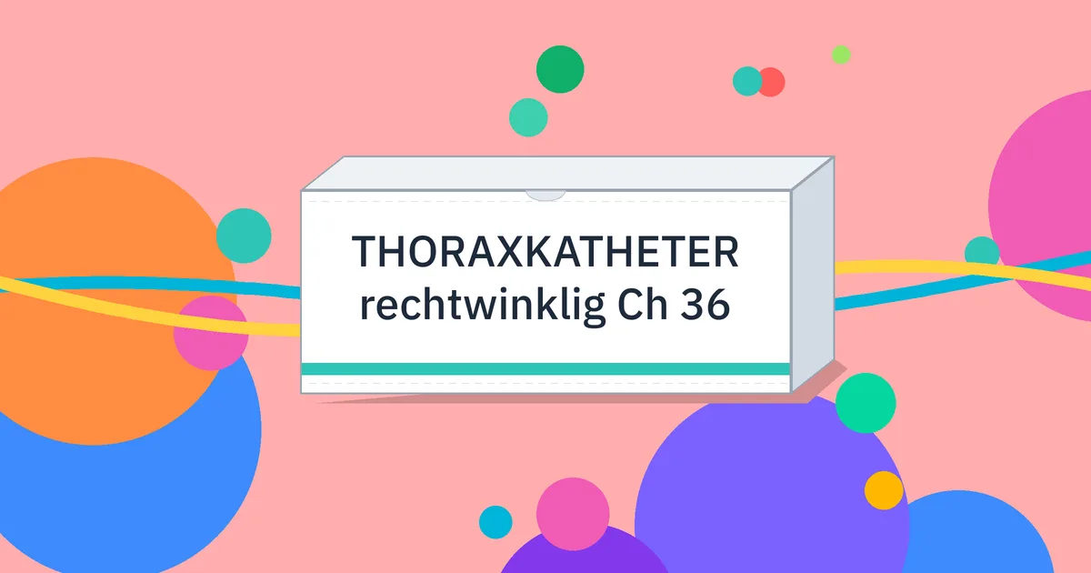 Symbolbild: Packung mit der Aufschrift THORAXKATHETER rechtwinklig Ch 36 (PZN 03049136) – Verfügbarkeit und Bezug in Apotheken in Frankfurt am Main
