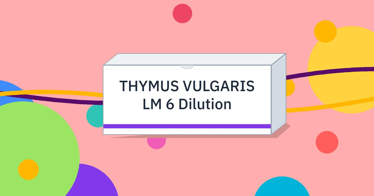 Symbolbild: Packung mit der Aufschrift THYMUS VULGARIS LM 6 Dilution (PZN 13223339) – Verfügbarkeit und Bezug in Apotheken in Frankfurt am Main
