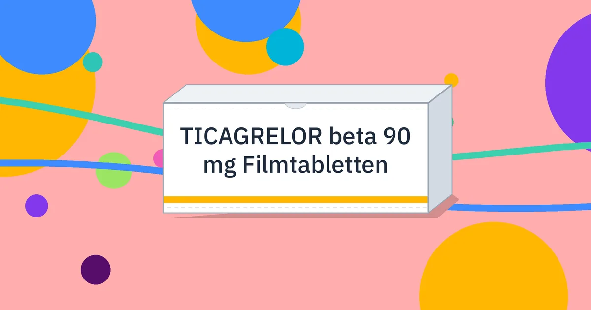 Symbolbild: Packung mit der Aufschrift TICAGRELOR beta 90 mg Filmtabletten (PZN 19181435) – Verfügbarkeit und Bezug in Apotheken in Frankfurt am Main