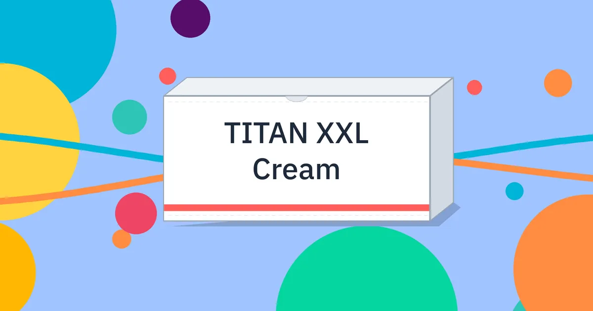 Symbolbild: Packung mit der Aufschrift TITAN XXL Cream (PZN 18709727) – Verfügbarkeit und Bezug in Apotheken in Frankfurt am Main