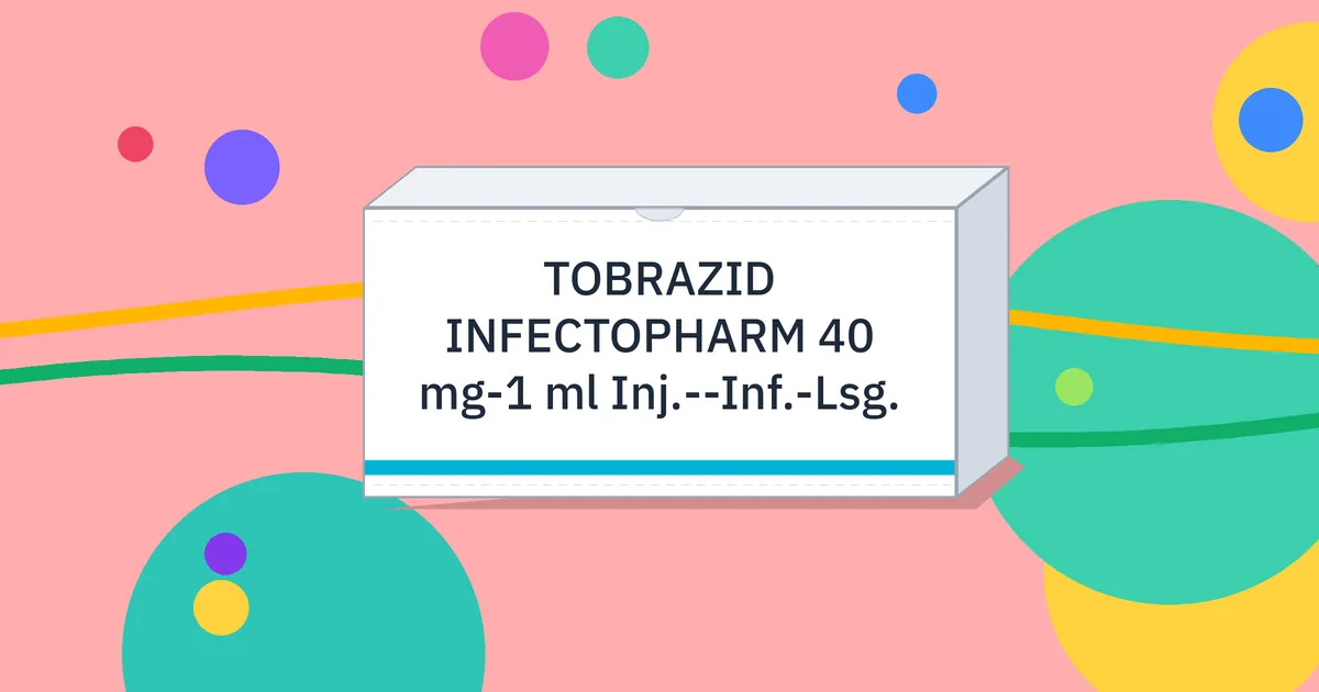 Symbolbild: Packung mit der Aufschrift TOBRAZID INFECTOPHARM 40 mg-1 ml Inj.--Inf.-Lsg. (PZN 10990736) – Verfügbarkeit und Bezug in Apotheken in Frankfurt am Main