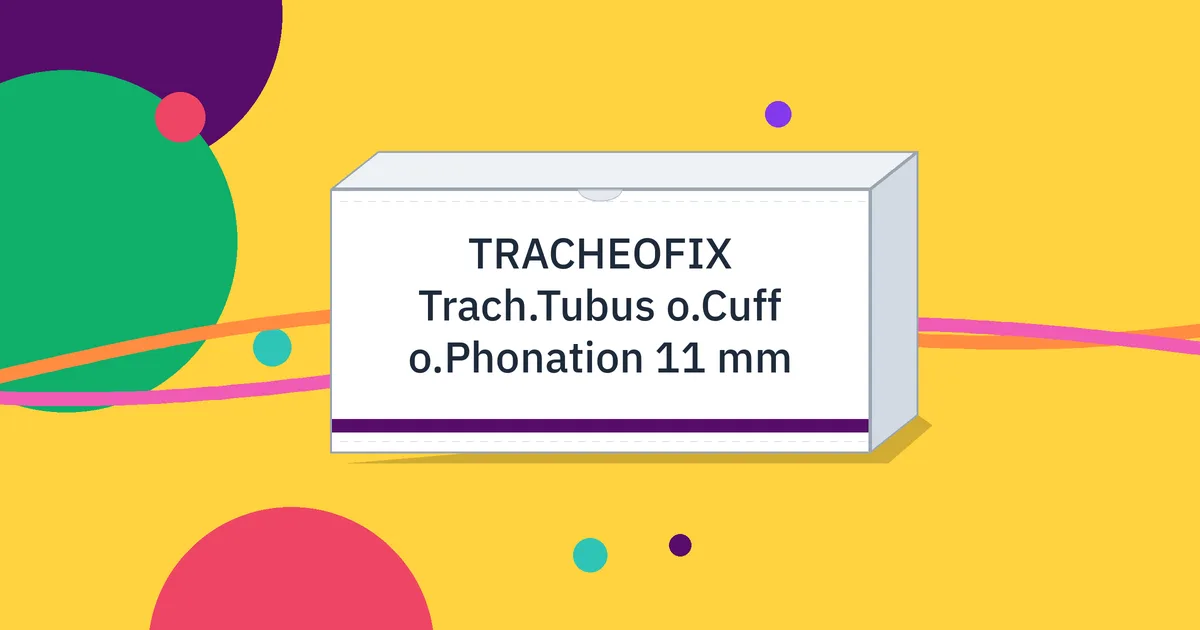Symbolbild: Packung mit der Aufschrift TRACHEOFIX Trach.Tubus o.Cuff o.Phonation 11 mm (PZN 04164626) – Verfügbarkeit und Bezug in Apotheken in Frankfurt am Main