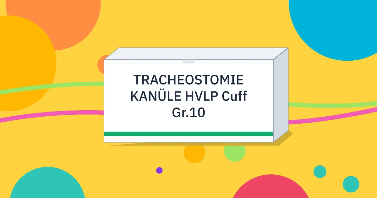 Symbolbild: Packung mit der Aufschrift TRACHEOSTOMIE KANÜLE HVLP Cuff Gr.10 (PZN 09224095) – Verfügbarkeit und Bezug in Apotheken in Frankfurt am Main