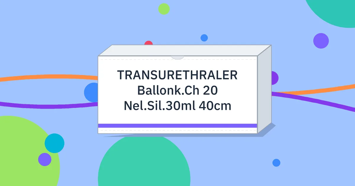 Symbolbild: Packung mit der Aufschrift TRANSURETHRALER Ballonk.Ch 20 Nel.Sil.30ml 40cm (PZN 04506357) – Verfügbarkeit und Bezug in Apotheken in Frankfurt am Main