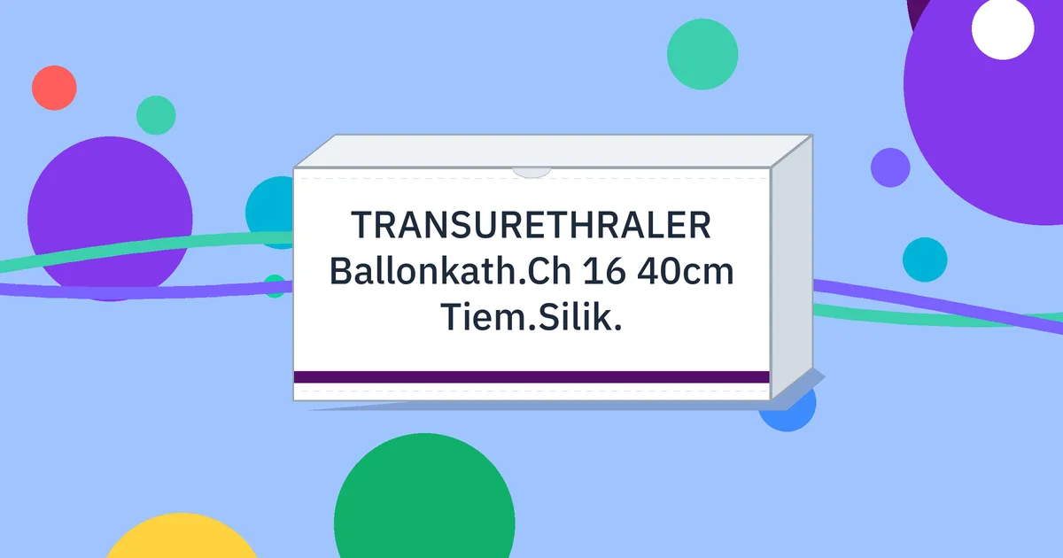 Symbolbild: Packung mit der Aufschrift TRANSURETHRALER Ballonkath.Ch 16 40cm Tiem.Silik. (PZN 01150635) – Verfügbarkeit und Bezug in Apotheken in Frankfurt am Main