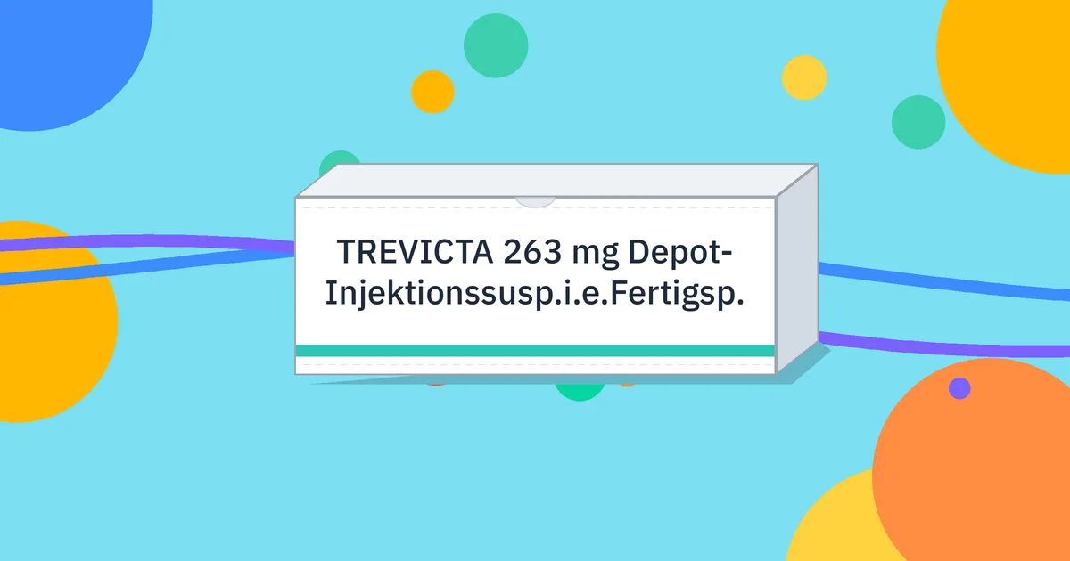 Symbolbild: Packung mit der Aufschrift TREVICTA 263 mg Depot-Injektionssusp.i.e.Fertigsp. (PZN 13862080) – Verfügbarkeit und Bezug in Apotheken in Frankfurt am Main