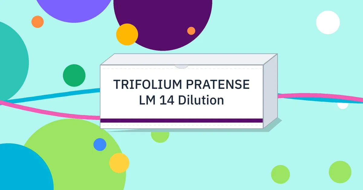 Symbolbild: Packung mit der Aufschrift TRIFOLIUM PRATENSE LM 14 Dilution (PZN 13226680) – Verfügbarkeit und Bezug in Apotheken in Frankfurt am Main