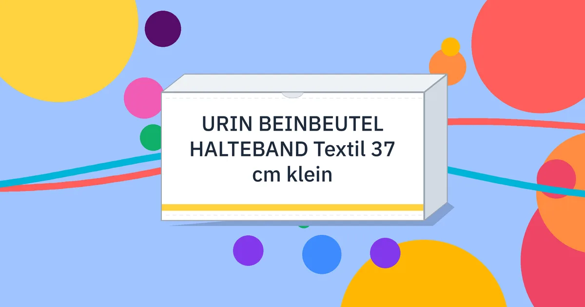 Symbolbild: Packung mit der Aufschrift URIN BEINBEUTEL HALTEBAND Textil 37 cm klein (PZN 00541799) – Verfügbarkeit und Bezug in Apotheken in Frankfurt am Main