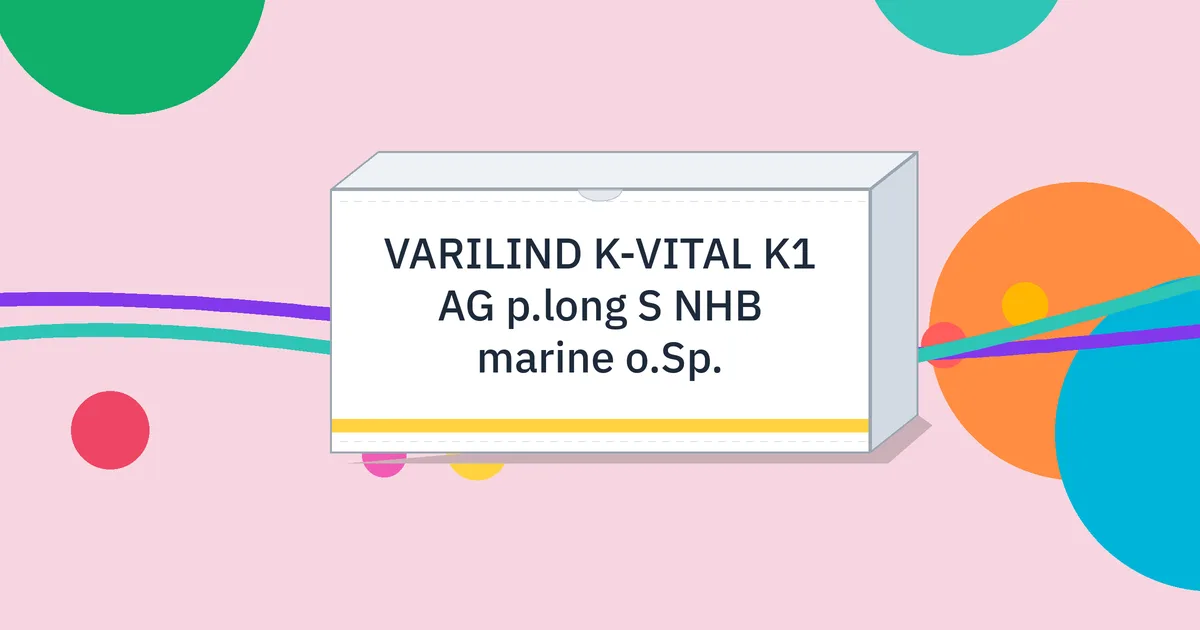Symbolbild: Packung mit der Aufschrift VARILIND K-VITAL K1 AG p.long S NHB marine o.Sp. (PZN 20563366) – Verfügbarkeit und Bezug in Apotheken in Frankfurt am Main