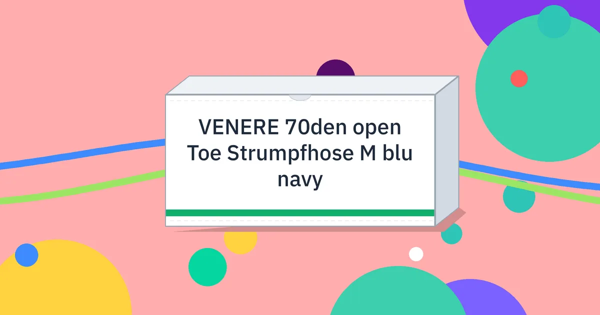 Symbolbild: Packung mit der Aufschrift VENERE 70den open Toe Strumpfhose M blu navy (PZN 16174541) – Verfügbarkeit und Bezug in Apotheken in Frankfurt am Main