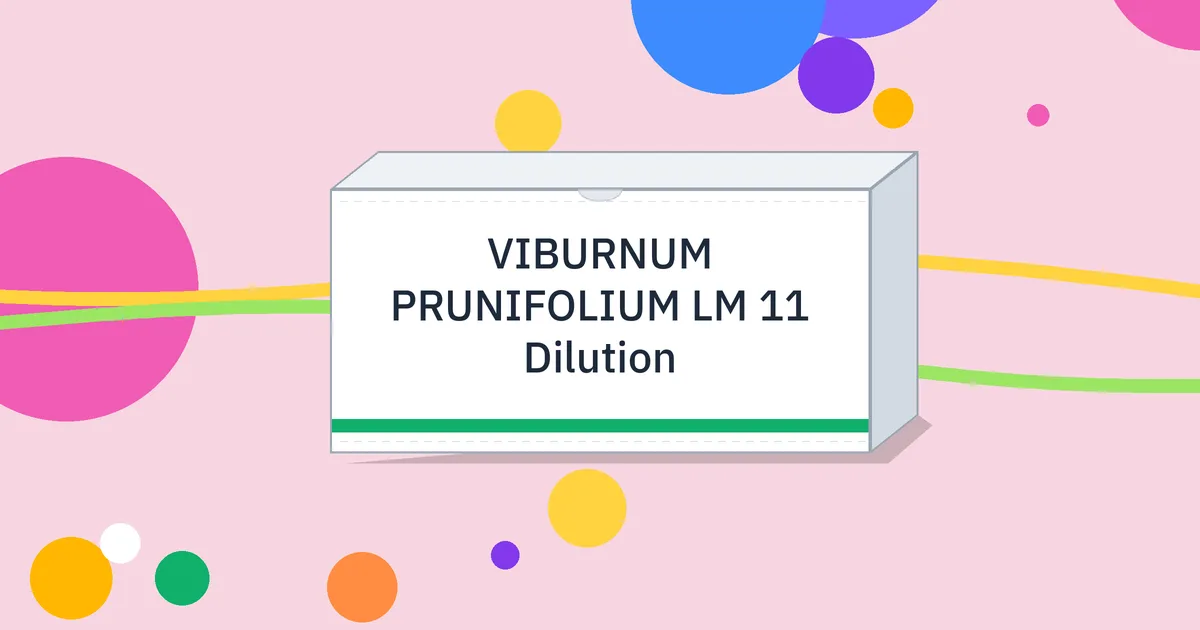 Symbolbild: Packung mit der Aufschrift VIBURNUM PRUNIFOLIUM LM 11 Dilution (PZN 13271775) – Verfügbarkeit und Bezug in Apotheken in Frankfurt am Main