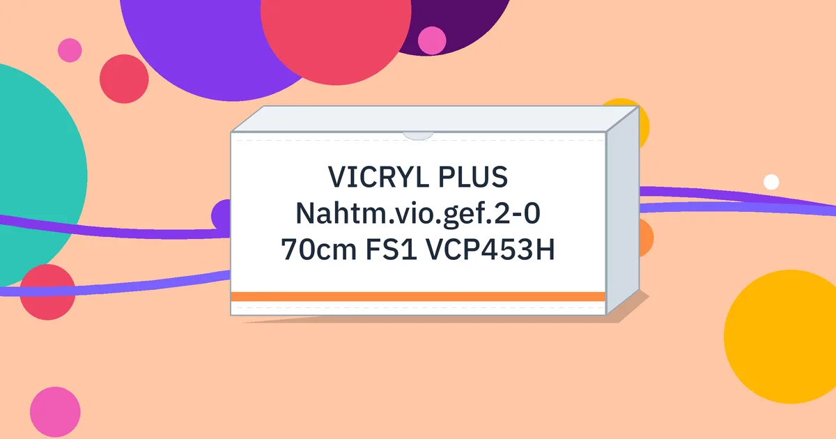 Symbolbild: Packung mit der Aufschrift VICRYL PLUS Nahtm.vio.gef.2-0 70cm FS1 VCP453H (PZN 20390641) – Verfügbarkeit und Bezug in Apotheken in Frankfurt am Main