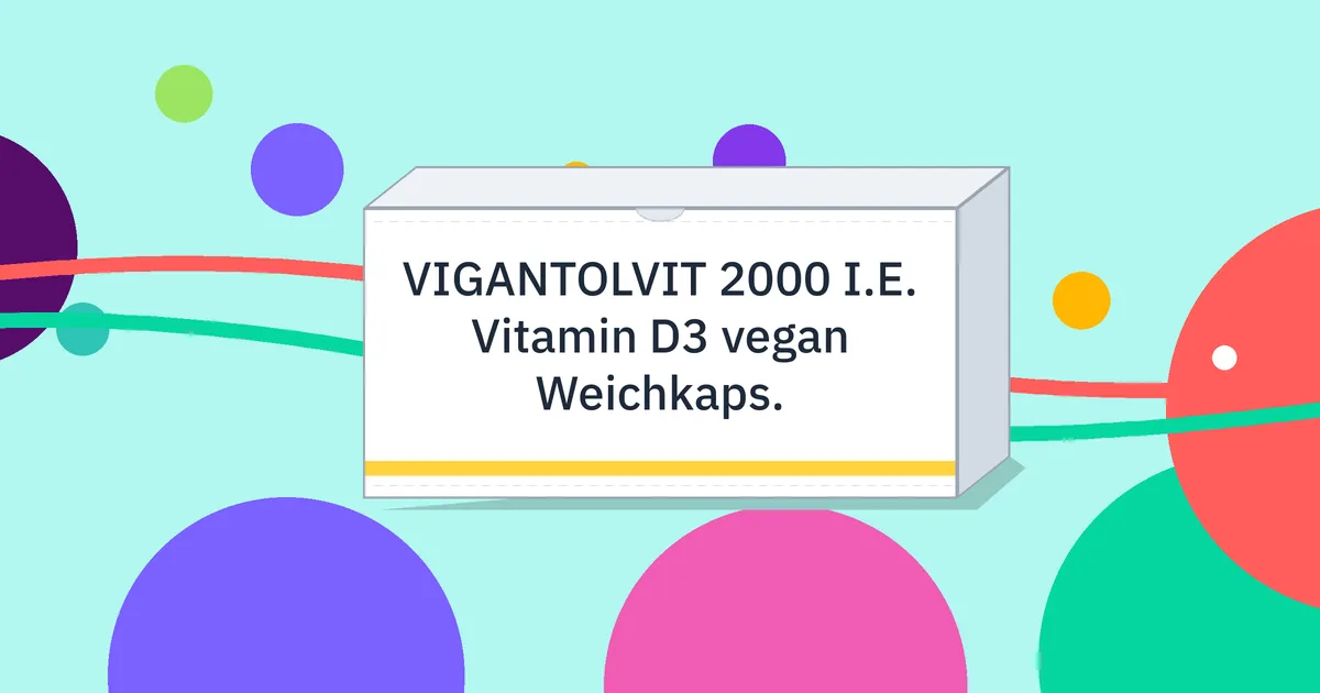 Symbolbild: Packung mit der Aufschrift VIGANTOLVIT 2000 I.E. Vitamin D3 vegan Weichkaps. (PZN 18199077) – Verfügbarkeit und Bezug in Apotheken in Frankfurt am Main