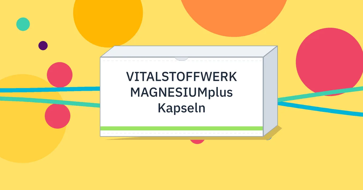 Symbolbild: Packung mit der Aufschrift VITALSTOFFWERK MAGNESIUMplus Kapseln (PZN 18131168) – Verfügbarkeit und Bezug in Apotheken in Frankfurt am Main